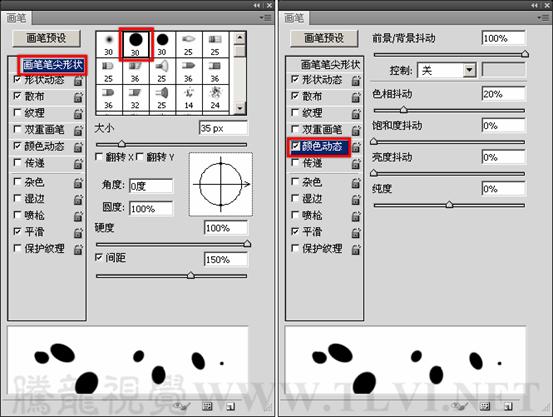 Photoshop基础教程：解析画笔工具的颜色动态参数3 Ps教程网